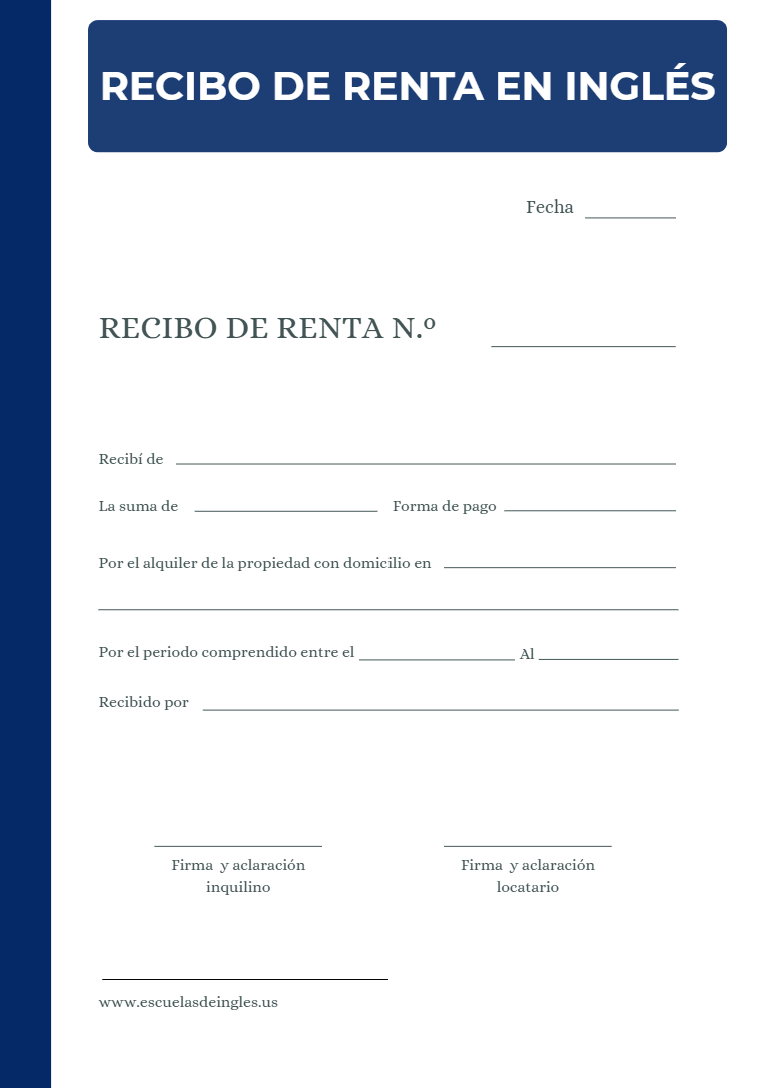 ¿Cómo llenar un recibo de pago en inglés en 4 pasos? 【Modelo】